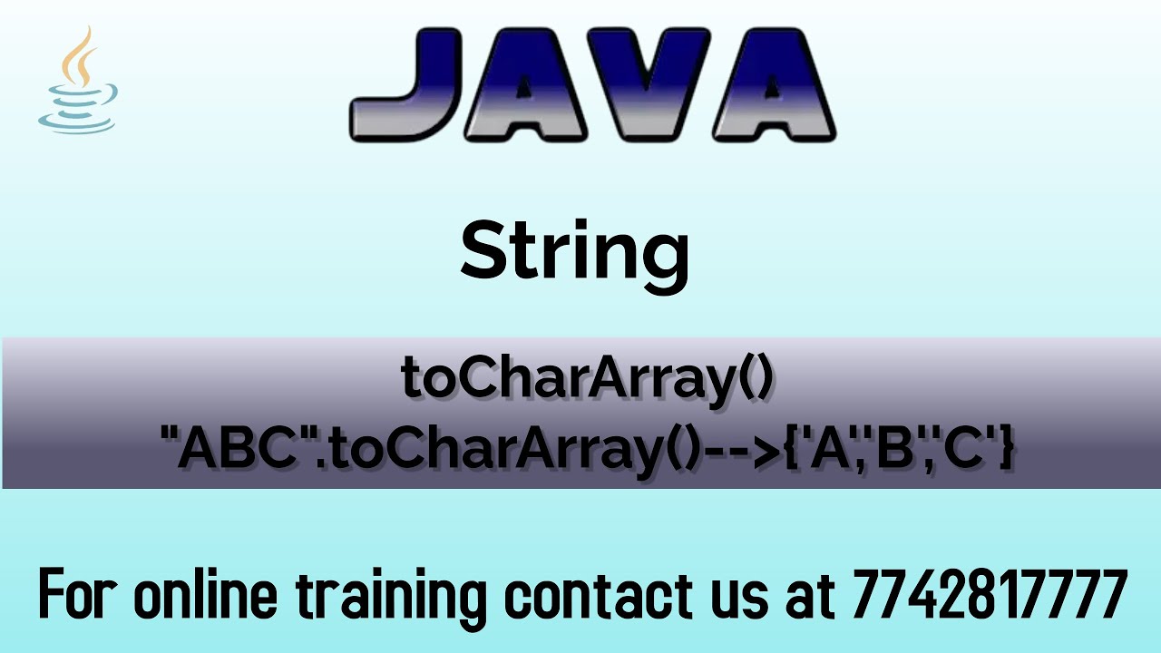 how to convert string into char array in java | java program to convert string into the char array