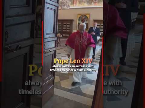 Pope Leo XIV always makes entrance with timeless elegance & quiet authority #popeleoxiv #usa #peru