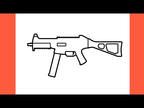 How to draw UMP45 submachine gun from PUBG easy / drawing UMP9 / HK UMP step by step