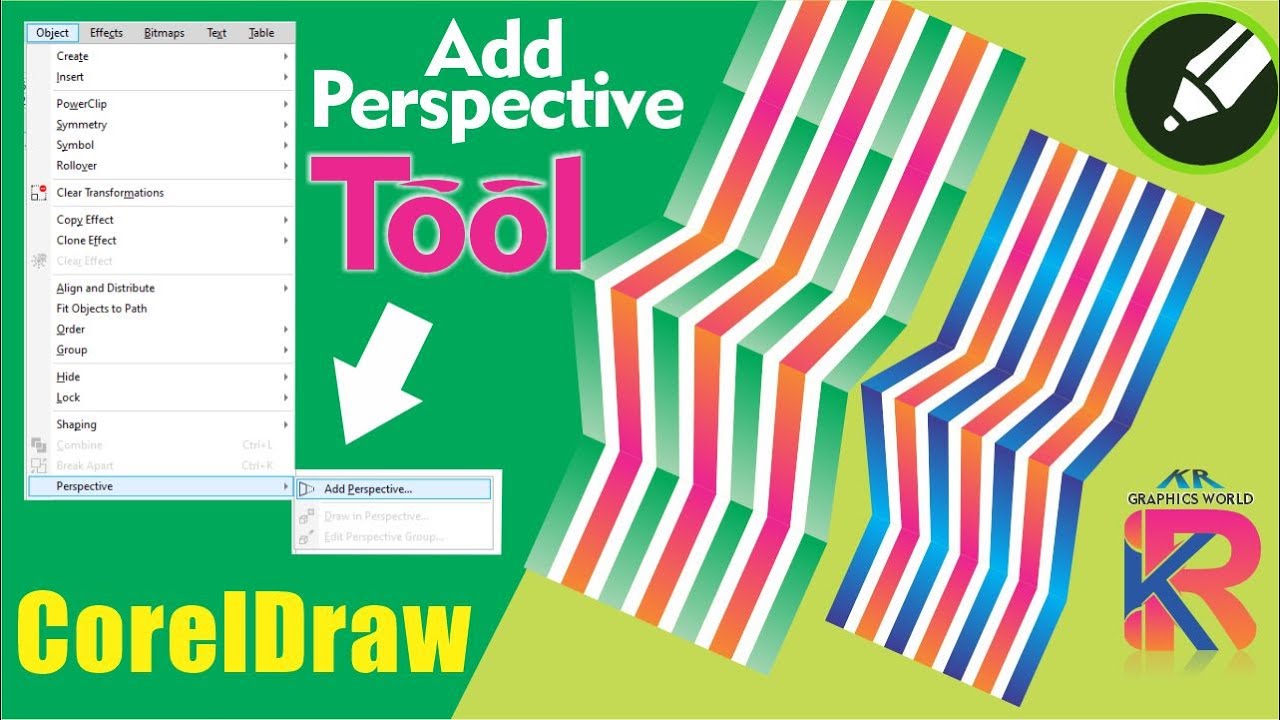 Perspective tool in coreldraw for beginners # 9 | tutorial 2024 | kr graphics world