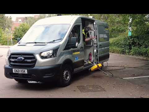 Van Mounted Gum & Graffiti Removal Unit Powered by the Karcher HDS 1000 DE Hot Water Pressure Washer