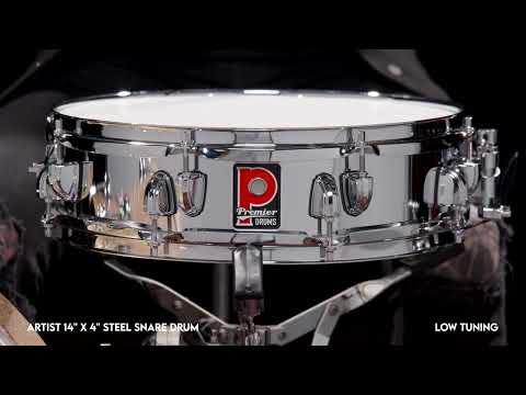 Premier Artist 14" x 4" Steel Snare Drum, Chrome