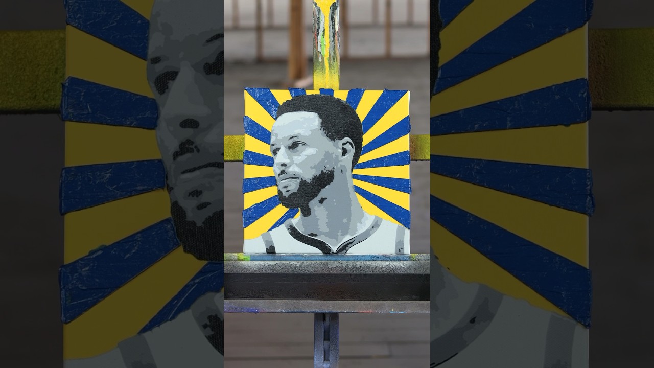 Steph Curry w/ acrylic on canvas #art #satisfying #asmr