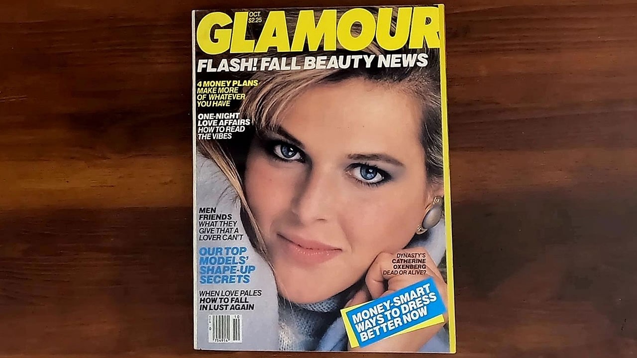 Glamour October 1985 Catherine Oxenberg, Paulina Porizkova, Stephanie Seymour | ASMR Magazine Flip