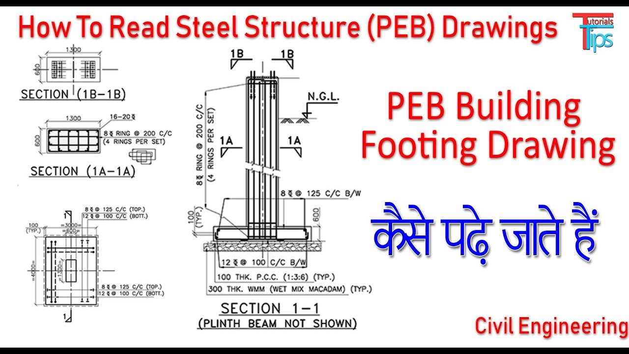 How To Read PEB Building Footing Drawings | Foundation Drawing PDF