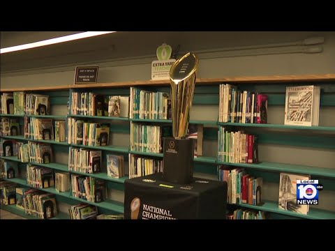 National championship trophy heads to Miami-Dade middle school ahead of 2026 Orange Bowl