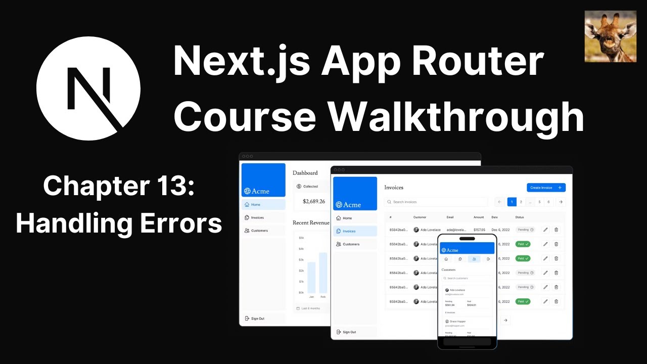 Next.js App Router Course Walkthrough | Chapter 13: Handling Errors