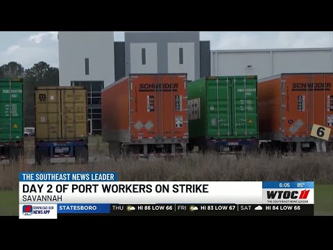 Day two of port workers strike