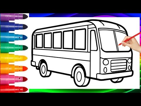 How to Draw and Color a School Bus | Easy Drawing for Kids