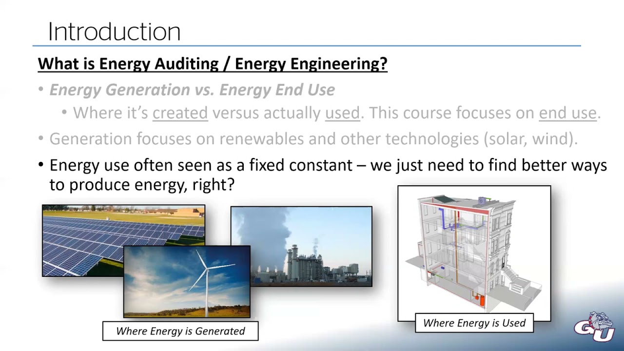 Energy Auditing: Lecture 1 - Introduction, Codes and Standards (1/19/2021)