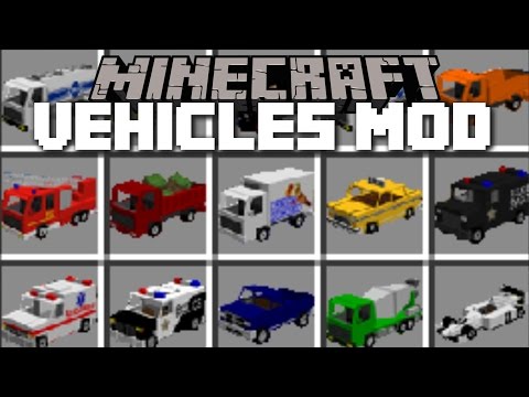 Minecraft EXTREME VEHICLES MOD / DRIVE AROUND IN SWAT CARS AND FIRE ENGINES!! Minecraft
