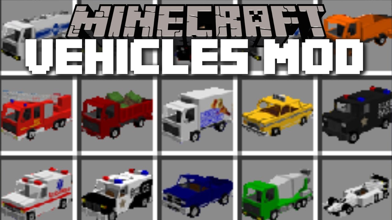 Minecraft EXTREME VEHICLES MOD / DRIVE AROUND IN SWAT CARS AND FIRE ENGINES!! Minecraft