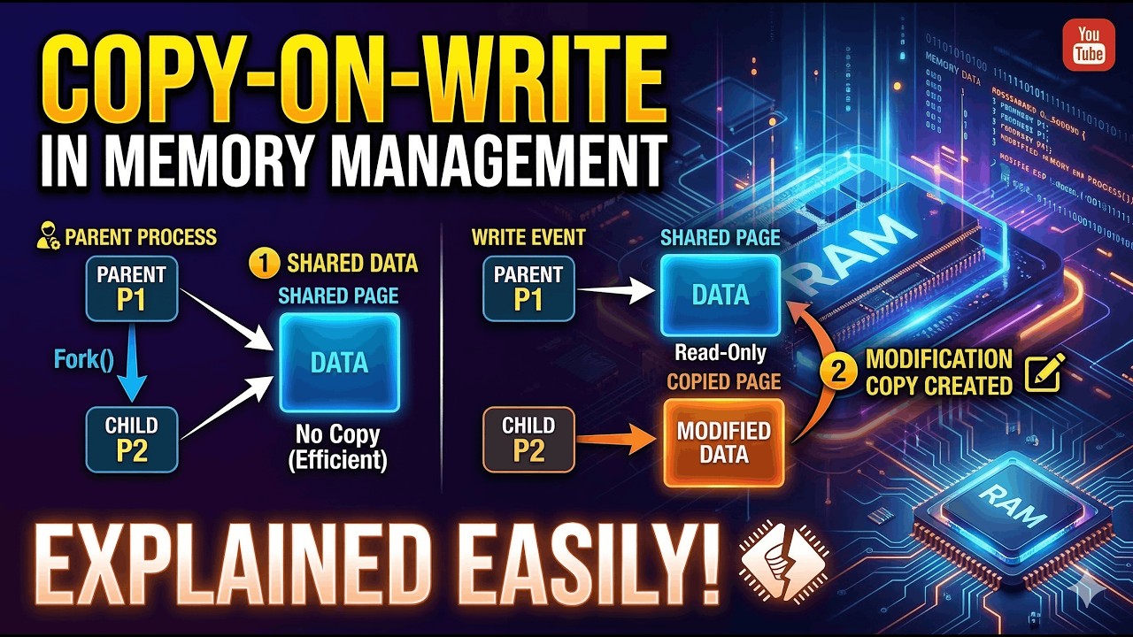 Copy-on-Write (CoW) Explained | Memory Management in Operating Systems Made Simple 🚀