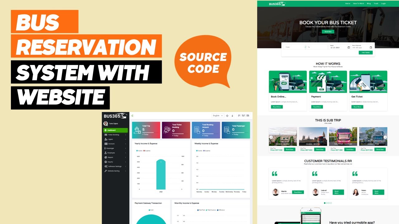 Bus365 - Bus Reservation System with Website Php CodeIgniter - Source code
