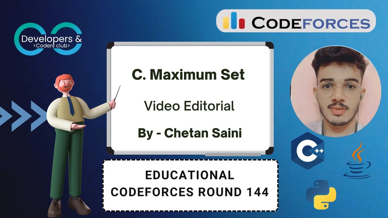 C. Maximum Set | Educational Codeforces Round 144 | Codeforces | DCC NIT-A