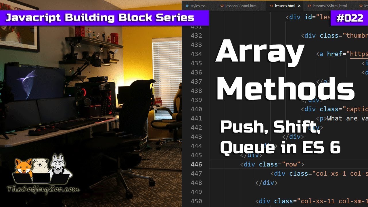 Array Methods: Push, Shift - Queue in ES6 - Javascript Building Blocks 22