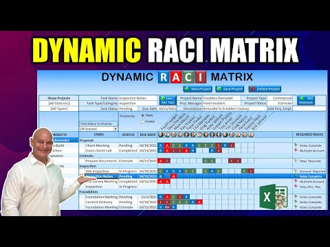 How To Create A Dynamic RACI Matrix In Excel To Manage Unlimited Projects & Tasks [FREE Download]