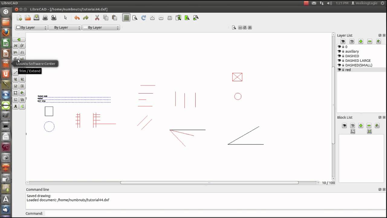LibreCAD tutorial no 12 - bevel, round, stretch, move-rotate, and rotate 2.