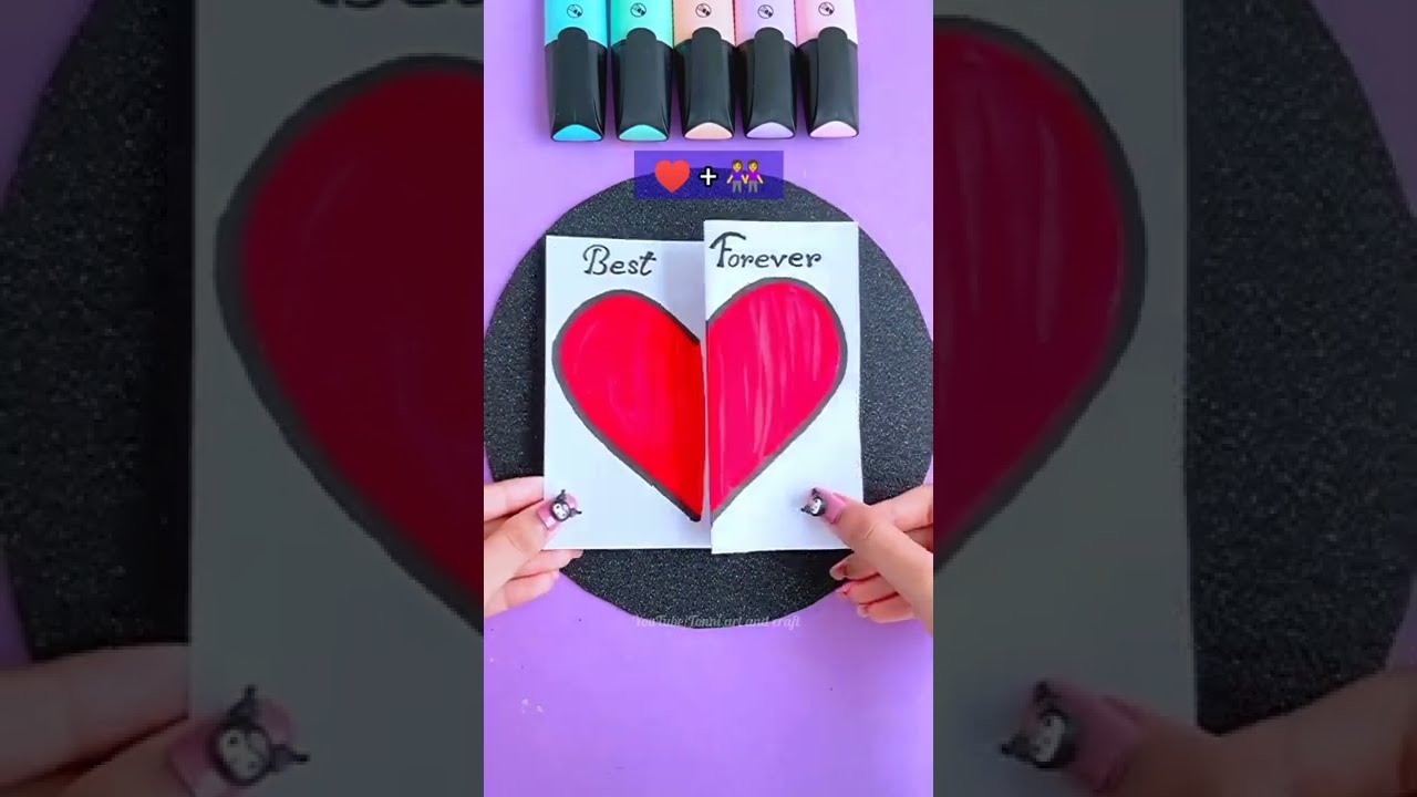 Easy card for Best friends / Friend's gift card #shorts #tonniartandcraft #youtubeshorts #satisfying