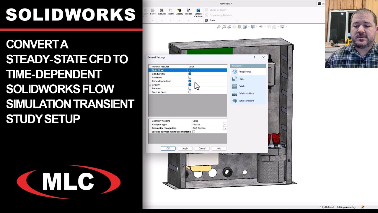 #SOLIDWORKS Flow Simulation Transient Study Setup | Convert a Steady-State #CFD to Time-Dependent
