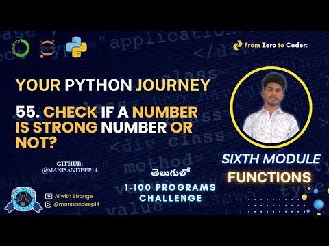 Check Strong Number in Python | Your Python Journey – 100 Programs Challenge #python