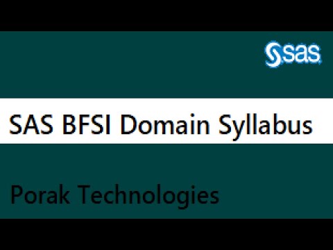 SAS BFSI DOMAIN & PROJECT COURSE CONTENT