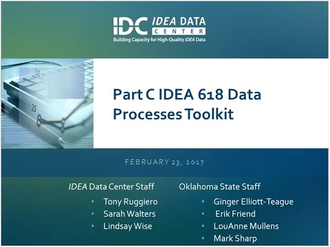 Part C IDEA 618 Data Processes Toolkit Webinar