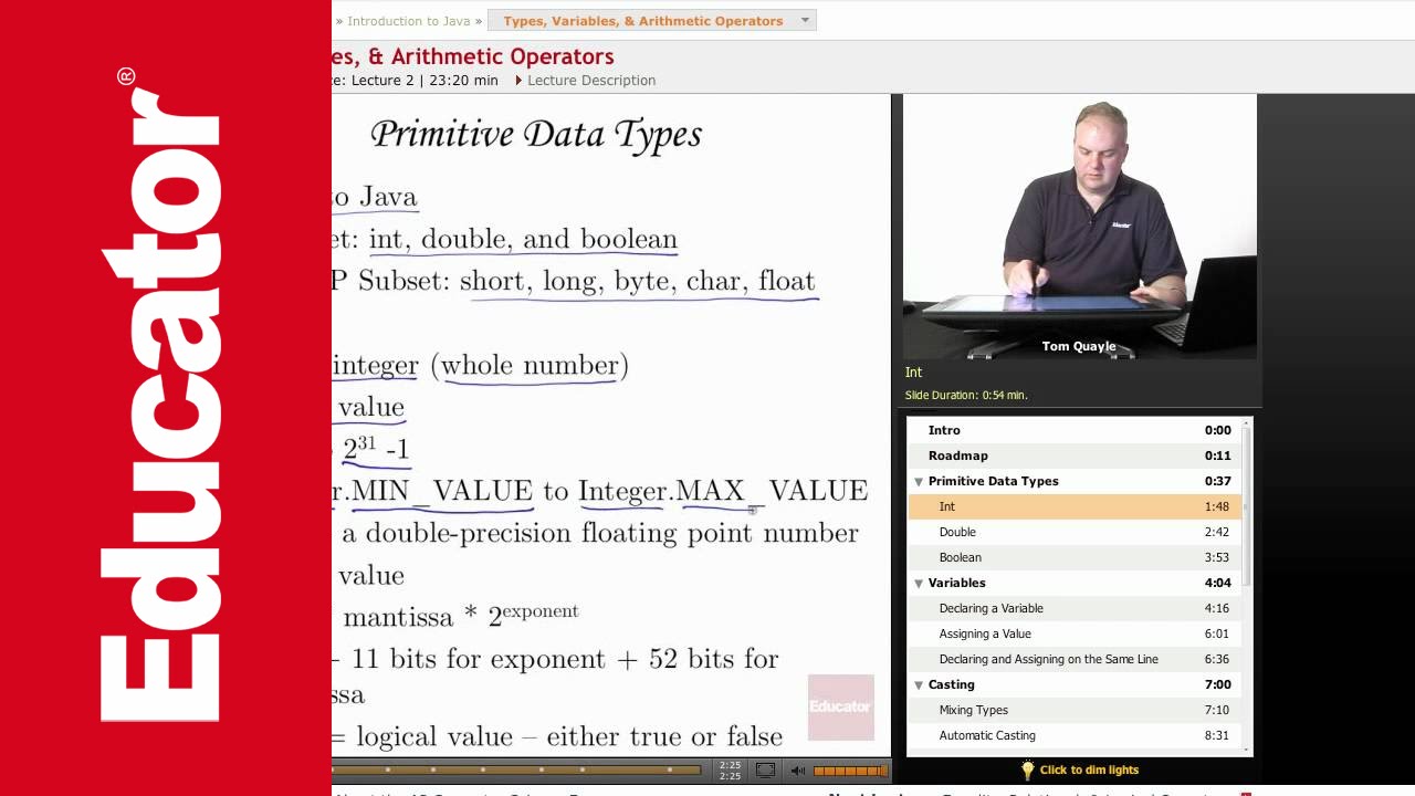 AP Computer Science: Types, Variables, & Arithmetic Operators