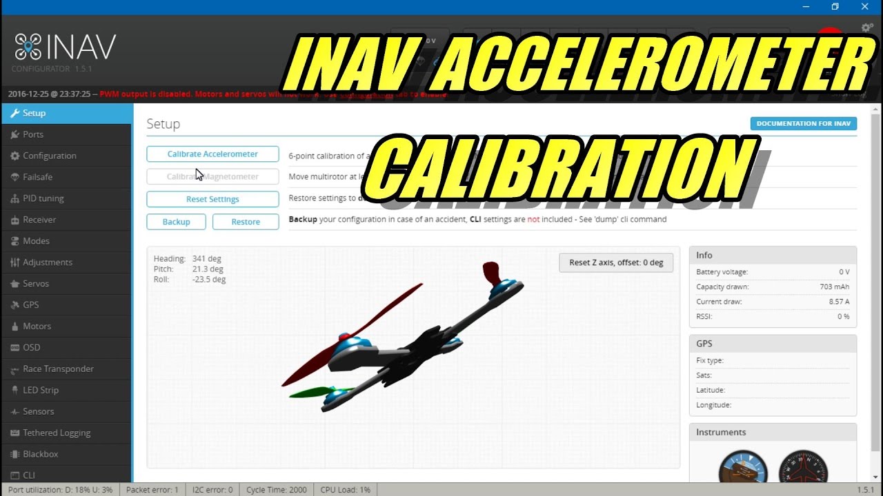 INAV 6 Point Accelerometer Calibration