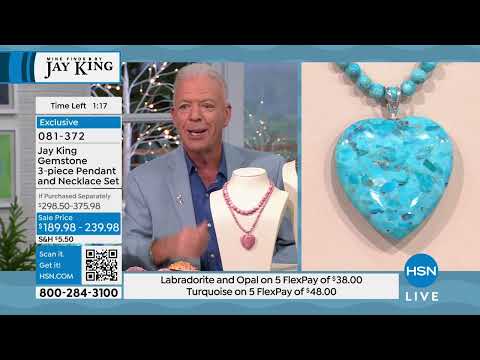 Jay King Compressed Turquoise 3piece Pendant and Necklac...