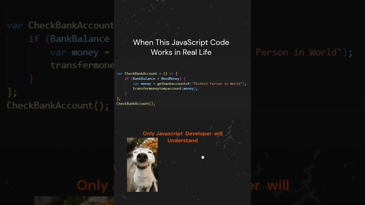 Funny Javascript Code #education #coder  #tutorial #javascript #code#coding  #smartphone #coderslife