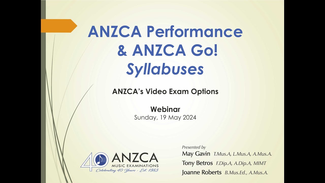 ANZCA Webinar Video Performance & Go! Examinations 19-05-2024