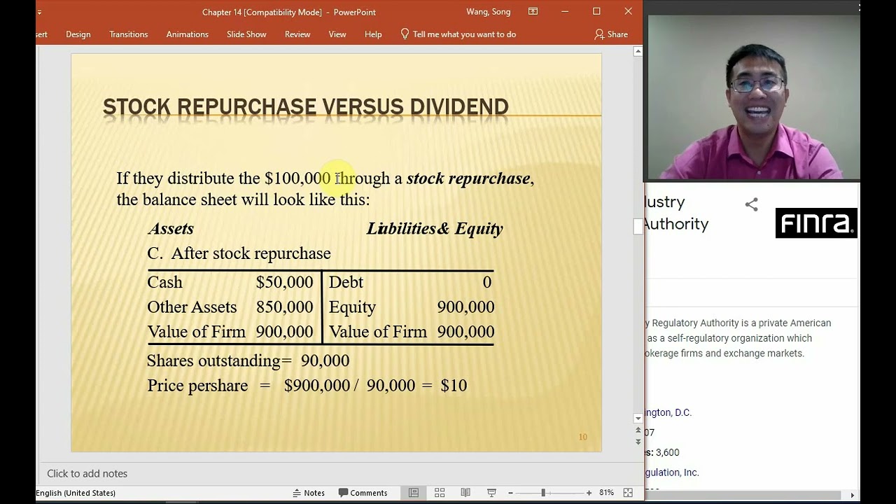 Chapter 14 Dividend Policy and Stock Repurchase
