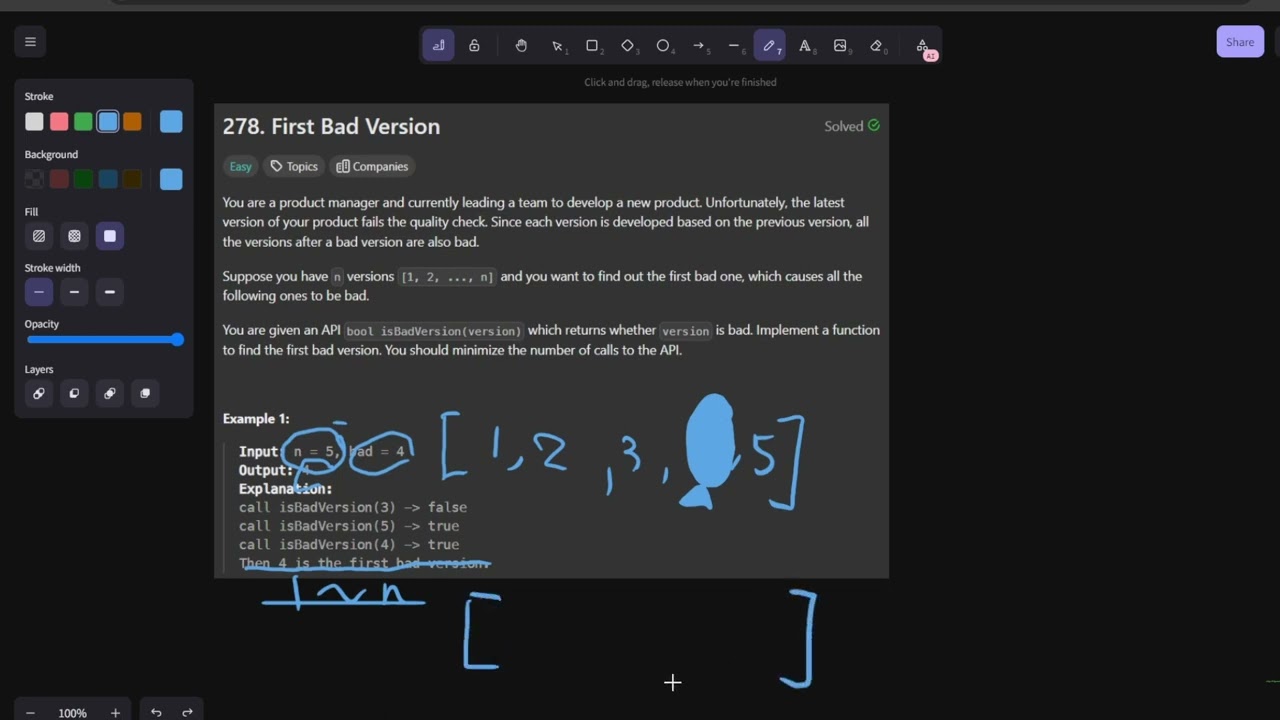 Leetcode 278. First bad version Python (BNS)