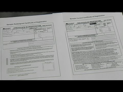 RMV: Certificate of vehicle registration form now online