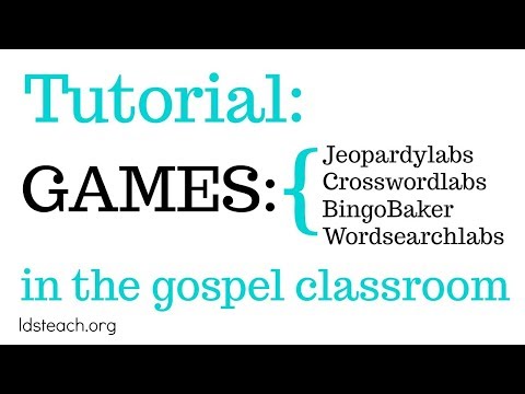 Games for Class: Jeopardy, Bingo, Crosswords, Wordsearch