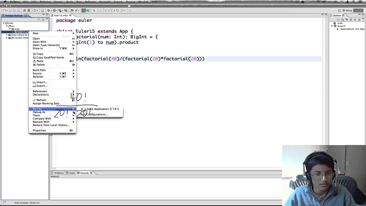 Project Euler using Scala: Problem 15
