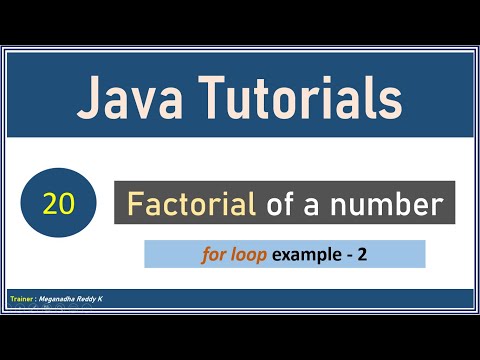 Java Tutorials : Factorial of a number #20