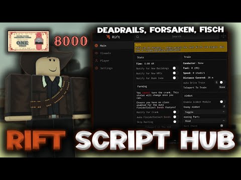 Rift FE Script Hub Showcase (DEAD RAILS, FORSAKEN, FISCH) - ROBLOX EXPLOITING