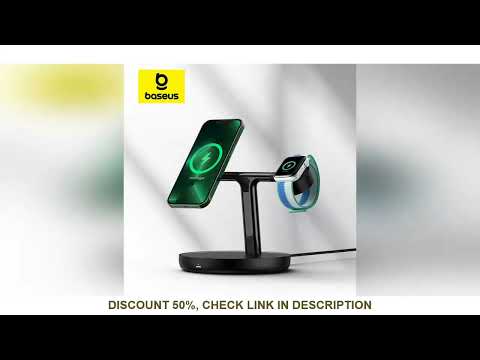 Baseus 3 in 1 20W Magnetic Wireless Charger Stand For Phone iPhone 15 14 Pro Airpods Apple Watch F