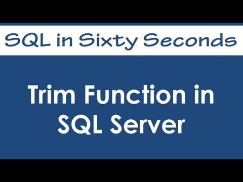 SQL SERVER – 2008 – Enhenced TRIM() Function – Remove Trailing Spaces ...