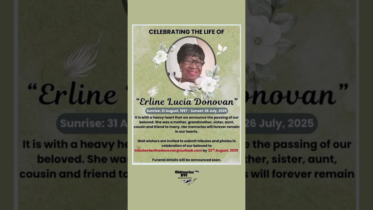 Erline L. Donovan | Death Notice #obituaries #bvi #obituariesbvi