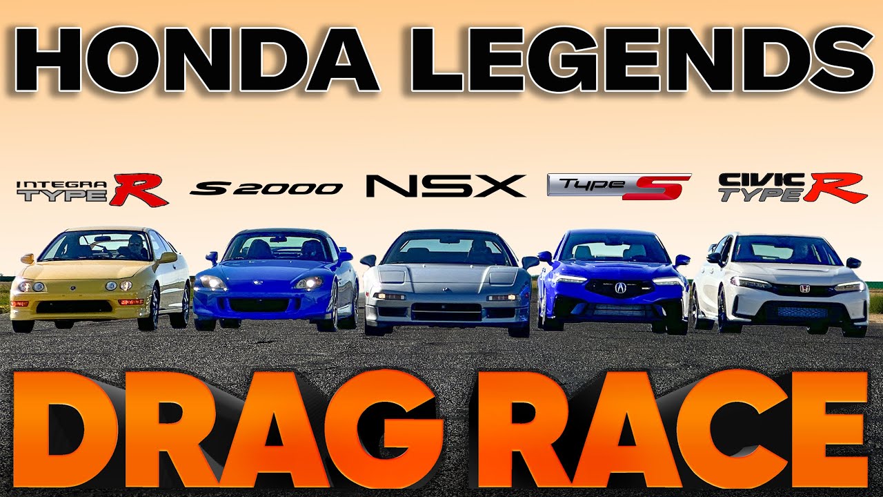 New Honda Civic Type R and Acura Integra Type S Drag Race Old Acura NSX ...