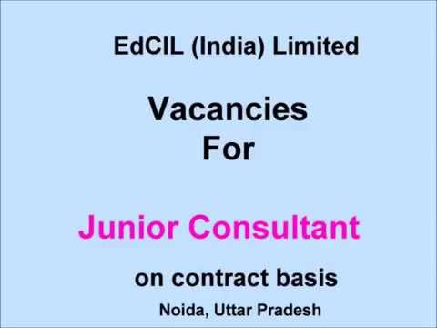 job for junior consultant at EdCIL (India) Limited/Must watch