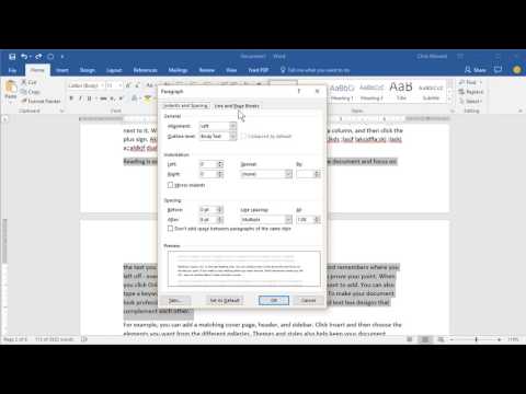 Widow / Orphan Control in MS Word by Chris Menard