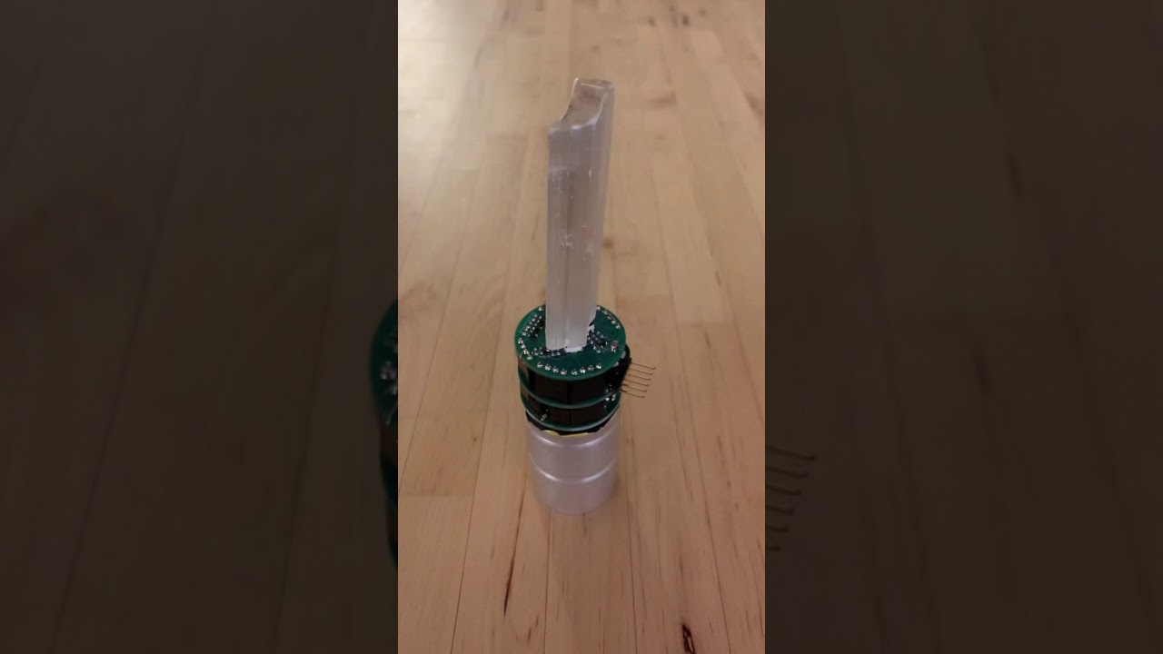 Project Candle - flickering through Selenite crystal to simulate the flame