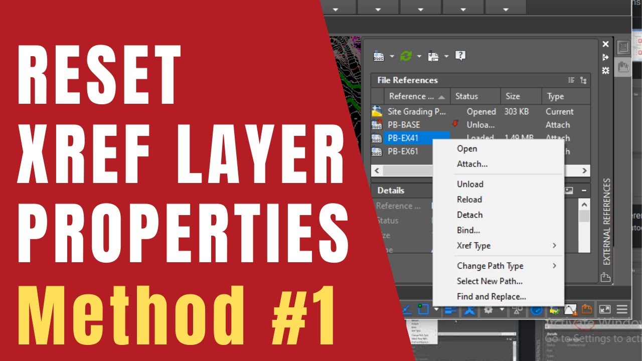 AutoCAD How to Reset Xref Layer Properties By Using RXL Lisp Command