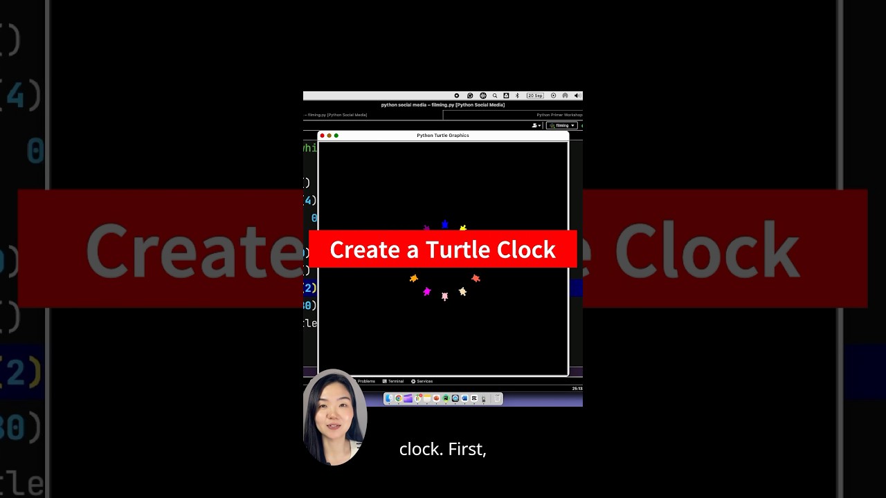 Create A Turtle Clock Using Python Coding #python #pythonprogramming #pythontutorial