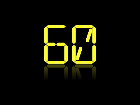 0:60 Timer | Bright Yellow LCD with Reflection