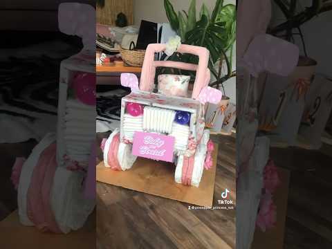DIY Diaper Jeep #diyvideo #diapergift #babyshowergifts #babyshowerdiy